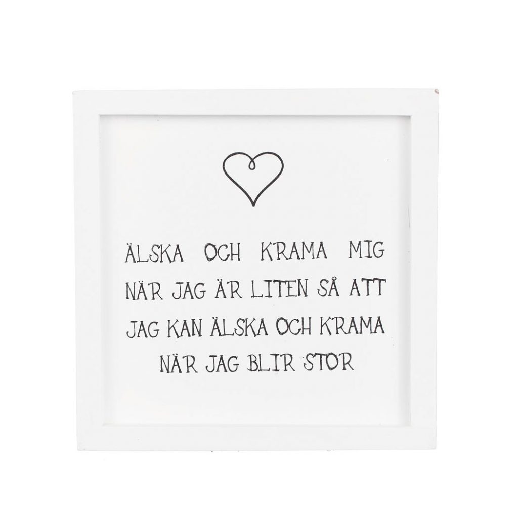 Tavla trä "Älska och krama mig..." - Different Design